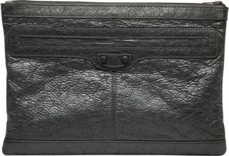 Balenciaga Pre-owned Sacoche enveloppe vintage en cuir - Femme - Pre-owned - Noir - Taille: ONE Size