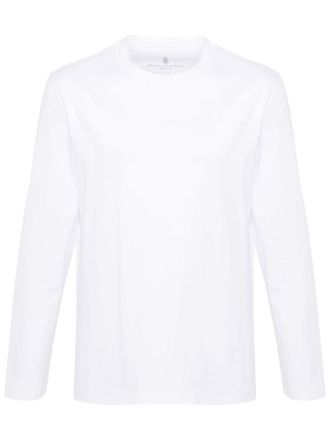 Brunello Cucinelli Langarmshirt aus Baumwolle - Wei&szlig;