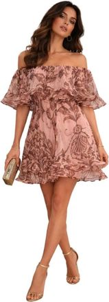 Simona Corsellini Femme, Robes, Rose, Taille: 36 FR Robe Courte &agrave; &Eacute;paules D&eacute;nud&eacute;es