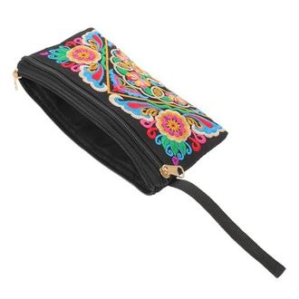 BESPORTBLE BESTonZON Pochette Brod&eacute;e Ethnique pour Femmes &agrave; Motif Floral Gesang, Paquet &agrave; Main Vintage L&eacute;ger Fermeture &Eacute;clair, Int&eacute;rieur Spacieux pour Soir&eacute;e, Ma