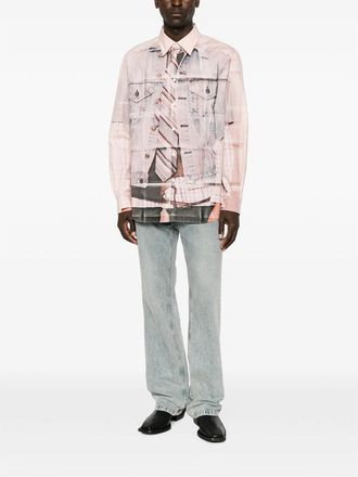 Acne Studios Trompe-Loeil Print Shirt - Pink