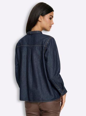 Heine Klassische Bluse Jeansbluse Langarm