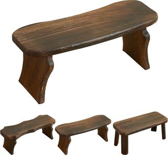 Generic Hocker Holz 43/60 cm Sitzhocker Flur Garderobenhocker Holzhocker Landhausstil - Massivholz Sitzbank Schuhbank Eckbank Holzbank - Pflanzenhocker, Rusti