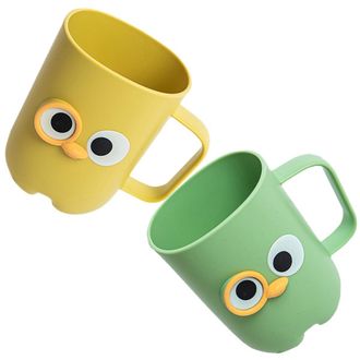 BESPORTBLE 2 St&uuml;ck Zahnb&uuml;rstenbecher aus Bruchfestem Kunststoff Niedlicher Cartoon Trinkbecher f&uuml;r Badezimmer Aufbewahrungsbecher f&uuml;r Zahnb&uuml;rste und Zahnpasta ru