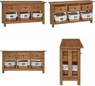 vidaXL Sideboard Massives Mahagoniholz 100x30x50 cm - Massivholzm&ouml;bel - Mahagoni Sideboard - Vintage Stil - Wohnzimmer Dekoration - Retro Einrichtung - Home