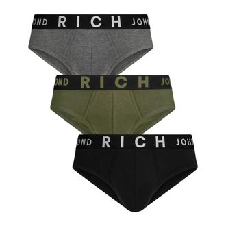 John Richmond Homme, Sous-vêtements, Multicolore, Taille: L Tripack slips taille basse en coton côtelé