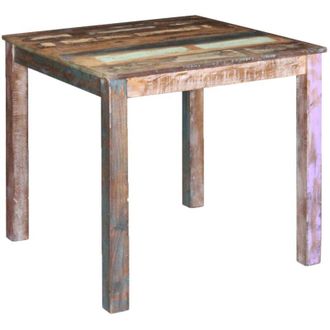 vidaXL Vidaxl - Table de salle &agrave; manger en bois massif de r&eacute;cup&eacute;ration 80x82x76 cm - Style antique - Id&eacute;ale pour petites salles &agrave; manger