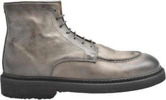 Pantanetti Stiefel - Rugged High-Top Boots With Distressed Leather Uppe - Gr. 42 (EU) - in Grau - f&uuml;r Damen