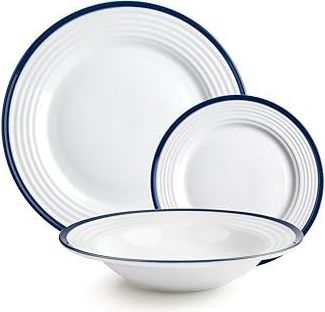 Ibili 12-teiliges Tafelservice Provence, Porzellanteller für 4 Personen, Weiß