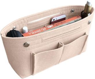 BESTONZON FOYTOKI Paquet de Rangement en Feutre Beige Taille L Organiseur de Cosm&eacute;tiques Multifonction Pochette Int&eacute;rieure pour Paquet &agrave; Main Accessoire Pratiqu