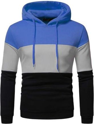 Generic Hauts en polaire pour homme, veste pelucheuse à manches longues pour homme, sweat-shirt dextérieur pour la vie quotidienne, cadeaux de Noël, bleu, XXL