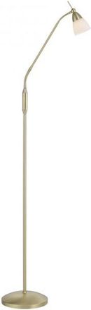 Licht-Erlebnisse Stehleuchte Glas Metall in Messing Wohnzimmer 163 cm G9 Leuchtmittel inkl. 3000 K dimmbar Touch blendarm verstellbare Stehlampe Klassisch IWWOS