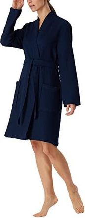 Schiesser Peignoir de bain et sauna pour femme - gaufre piqué, Bleu foncé 178411, M