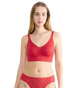 sloggi Zero Feel Bliss Festive Bralette Bra, Shanghai Red, M Femmes