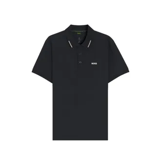 HUGO BOSS Piqu&eacute; Cotton Polo Shirt - Black