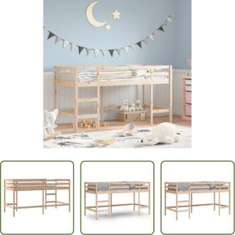 vidaXL Hochbett mit Leiter - Kinderhochbett mit Leiter 80x200 cm Massivholz Kiefer