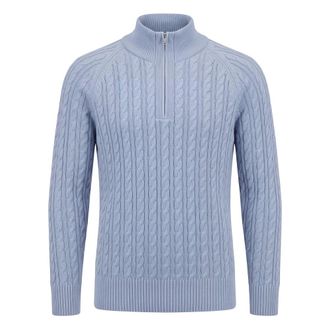 HUGO BOSS Pull zipp&eacute; H-Furore - Homme - Pulls - Bleu - Taille: L