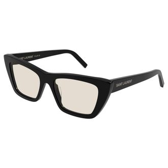 Saint Laurent Schwarze/Hellgelbe Sonnenbrille SL 276 Mica - - Accessories - Damen - Schwarzk - 53 MM