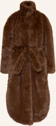 Frankie Shop Kunstfell-Mantel Ravello braun