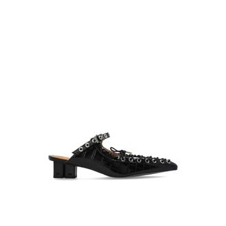 Ganni Femme, Chaussures, Noir, Taille: 41 EU Mules en Cuir &Eacute;cologique