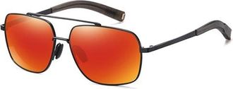 Generic Lunettes De Soleil Polaris&eacute;es &Agrave; Monture Carr&eacute;e En M&eacute;tal For Hommes, UV400, For La Conduite Et Lext&eacute;rieur(Orange)