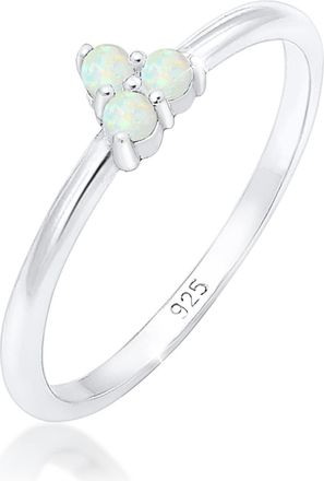 Elli Ring Damen Bandring Opal Kreis Geo Trio Trend in 925 Sterling Silber