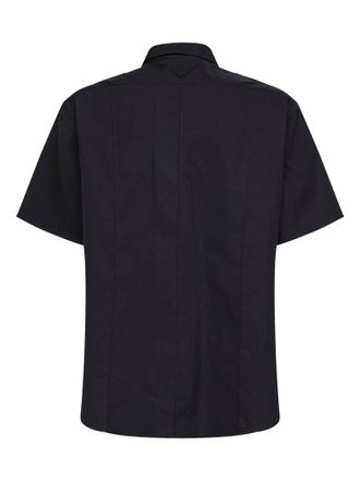 Prada Womens Short-Sleeved Shirt Black Cotton