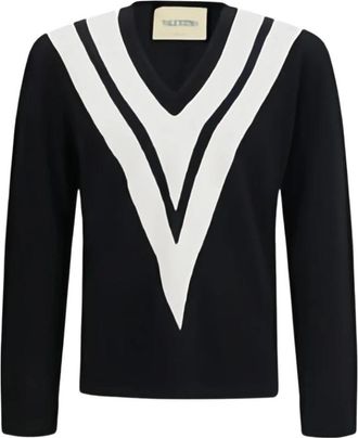 Valentino V-neck Pullover - - Knitwear - Herren - Schwarzk - L