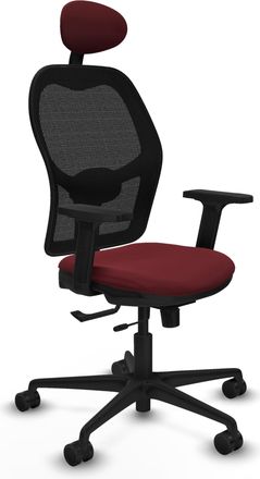 Piqueras y Crespo Moderner B&uuml;rostuhl mit 2D-Armen, h&ouml;henverstellbarer Lendenwirbelst&uuml;tze und festem Kopfteil, ausgestattet mit Syncro/Traslack und injiziertem Schaumsto