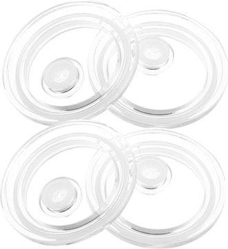 Cabilock 4stücke Becherabdeckungen Glasbecherdeckel Mit Strohhalmloch Auslaufsicher Für Wasserflaschen Milchteetassen Wiederverwendbar Leicht Zu Reinigen