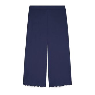 Fiorella Rubino Cropped Hose mit besticktem Saum - - Trousers - Damen - Blau - XS