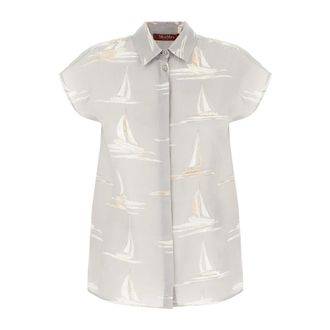 Max Mara Femme, Blouses et Chemises, Gris, Taille: 38 FR Chemise en daim