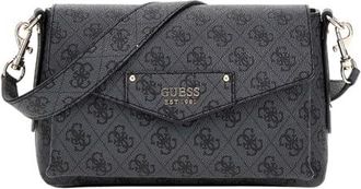 Guess Eco Brenton Flap Shoulder Bag Coal Logo