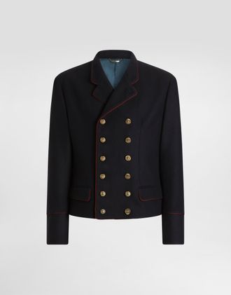 Dolce & Gabbana Gehrock Aus Wolle Mit Zweireihiger Knopfleiste - Mann Anz&uuml;ge Und Blazer Blau 46