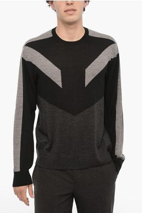 Neil Barrett Two-Tone Wool MODERNIST Sweater size Xs