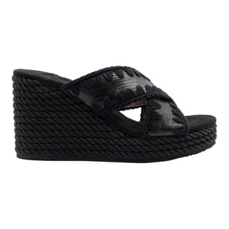 Mou Keilsandalen f&uuml;r Frauen Stoff Seil - - Shoes - Damen - Schwarzk - 36 EU