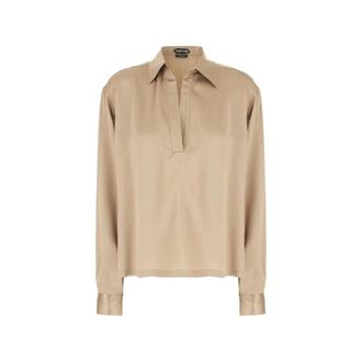 Tom Ford Seiden-Stretch-Bluse - - Blouses & Shirts - Damen - Beige - S