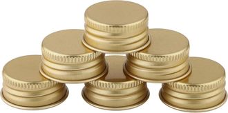 TiaoBug Agoky 50 Stück Schraubverschluss Aluminium Drehverschluss 24mm 28mm Gewindekappen Deckel Ersatz Verschluss Deckel für PET-Flaschen Gold 28MM 28mm