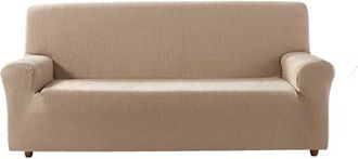 Estoralis Zebra Textil Elastische Sofa-Husse Beta Gr&ouml;&szlig;e 4 Sitzer (Von 210 bis 240 cm), Farbe Beige (Mehrere Farben verf&uuml;gbar)