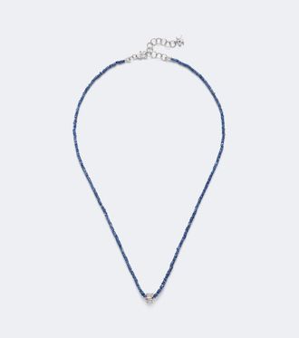 Suzanne Kalan Halskette Infinite aus 18kt Wei&szlig;gold mit Diamanten und Saphiren