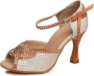 Miyoopark Chaussures de danse latine pour femme avec bride en strass - Sandales formelles de mariage, L459 Nu Talon 9 cm, 40.5 EU