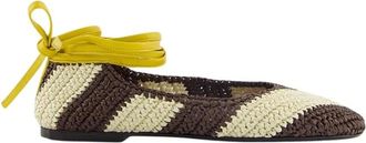 La DoubleJ Femme, Chaussures, Multicolore, Taille: 38 EU Veneziana Striped Raffia Ballerina Chaussures
