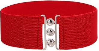 Generic Ceinture &eacute;lastique pour femme 7,6 cm fabriqu&eacute;e &agrave; la main aux &Eacute;tats-Unis - Rouge, Rouge, taille unique