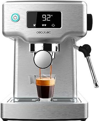 Cecotec Espressomaschine Power Espresso 20 Barista Compact, 1465 W, Thermoblock, 20 bar, Verdampfer, 2 Kaffeetassen, abnehmbarer Wassertank 1,8 l, Tablett zum