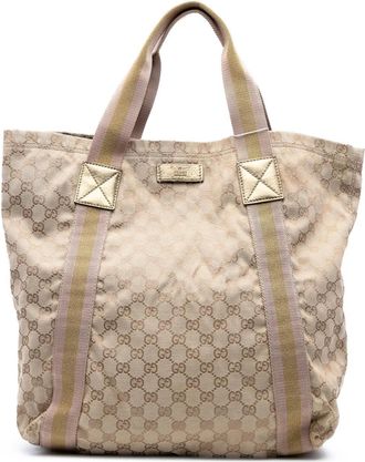 Gucci Shopper - GG Canvas Web Tote - Gr. unisize - in Braun - für Damen
