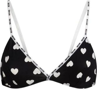 Moschino Femme, Sous-v&ecirc;tements, Noir, Taille: 42 FR Soutien-gorge imprim&eacute; en microfibre