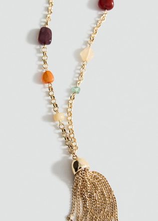 Mango Collier perles franges or - Femme - Taille unique - MANGO