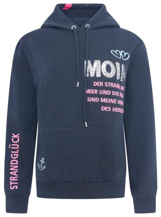 Zwillingsherz Hoodie Moin Strandgl&uuml;ck Fronttaschen, innen mit Fleece, Kapuze, Stickerei