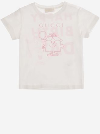 Gucci Girls Cotton T-Shirt White T-Shirts And Polos