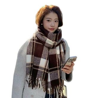 Generic QXDZSW &Eacute;charpe imitation cachemire pour femme - Sensation dhiver - Ch&acirc;le chaud - Mignon et polyvalent - &Eacute;charpe &agrave; carreaux pour femme, Scarf40, 200x65